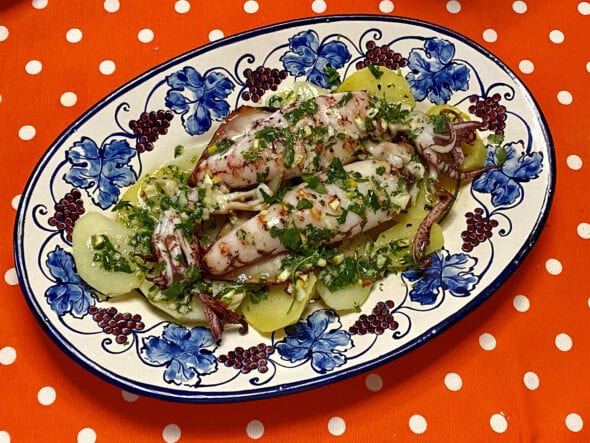 Lulas grelhadas com molho de manteiga - Grafe e Faca